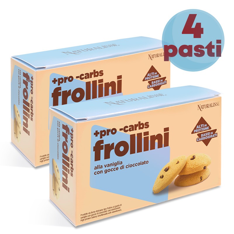 BISCOTTI PROTEICI - FROLLINI CON GOCCE DI CIOCCOLATO - 4 PASTI - BASSI ...